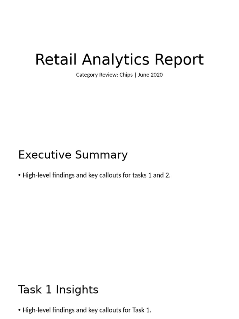 Retail Analytics Report | PDF