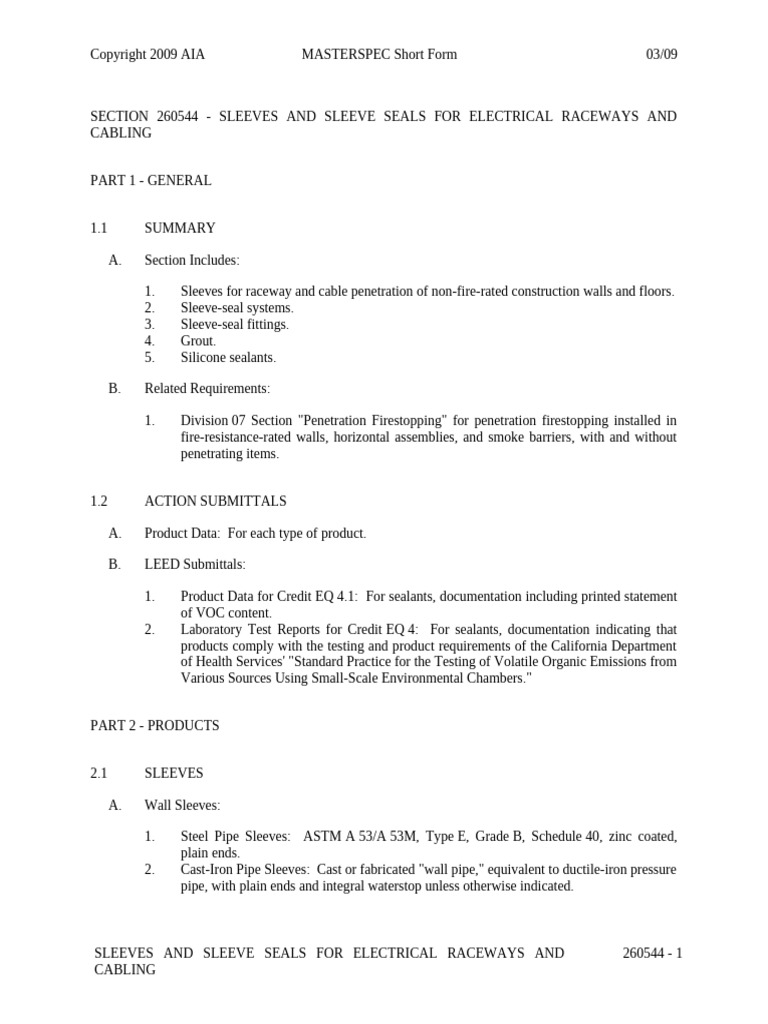 SF - Sleeves and Sleeve Seals For Electrical Raceways and Cabling | PDF ...