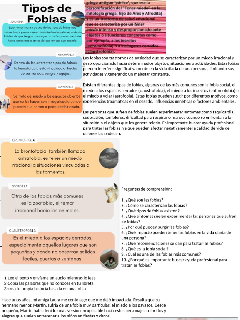 Tarea para Diana Las Fobias | PDF | Fobia | Ciencias del comportamiento