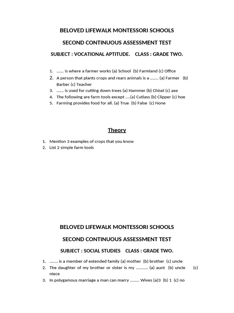 Continuous Assessment Test | PDF | Holy Spirit