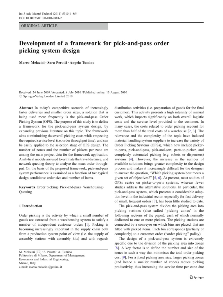 Framework for Pick-and-Pass System Design | PDF