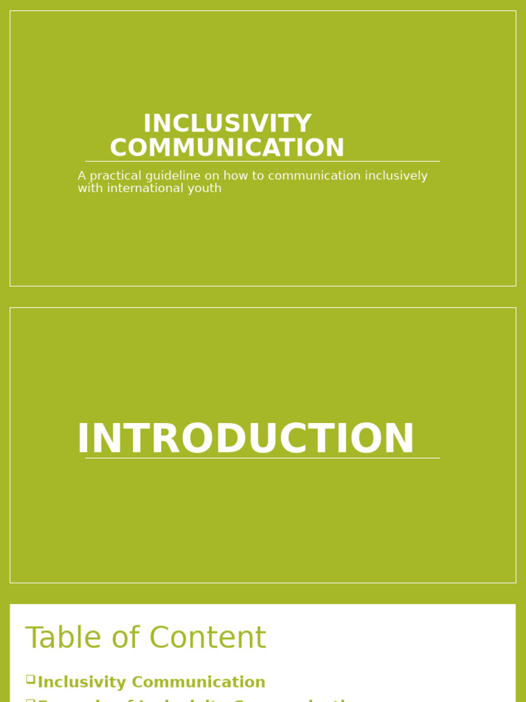 Inclusivity Communication | PDF | Communication | Human Communication