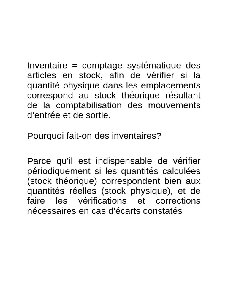 Guide sur l'inventaire des stocks | PDF | Stock
