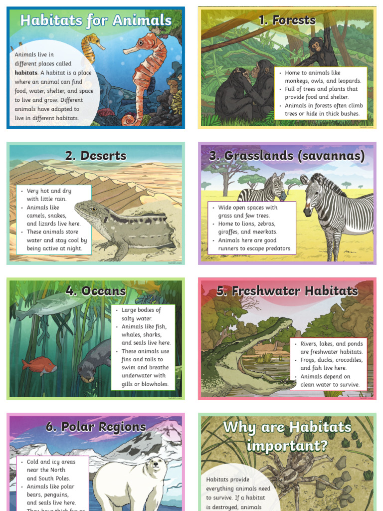 za-nst-1736060369-habitats-of-animals-fact-cards_ver_1 | PDF | Habitat ...