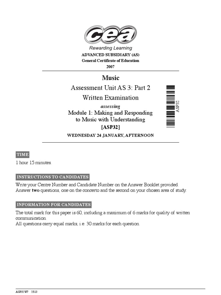AS Music Exam: Concerto & Jazz Topics | PDF | Jazz | Jazz Music