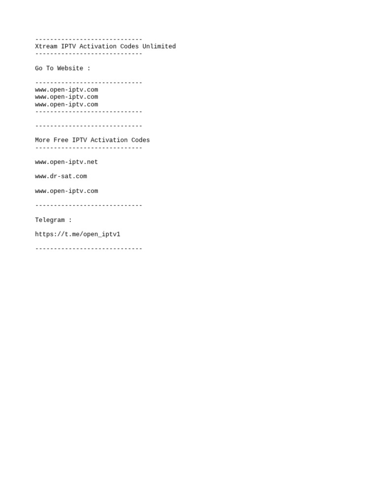 Xtream IPTV Free Codes | PDF