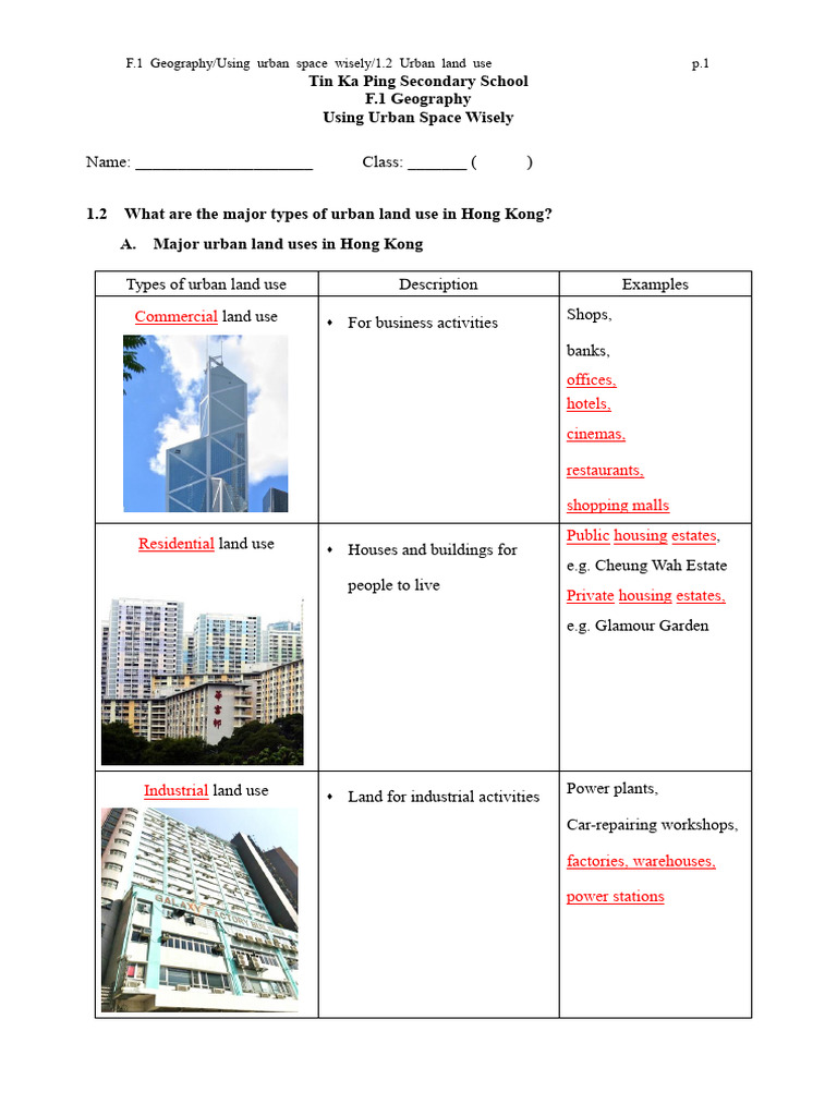 Types of Urban Land Use in Hong Kong | PDF | Buildings And Structures