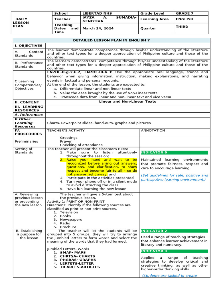 Lesson Plan Co 2 2023 2024 - 110528 | PDF | Mosquito | Nonverbal Communication