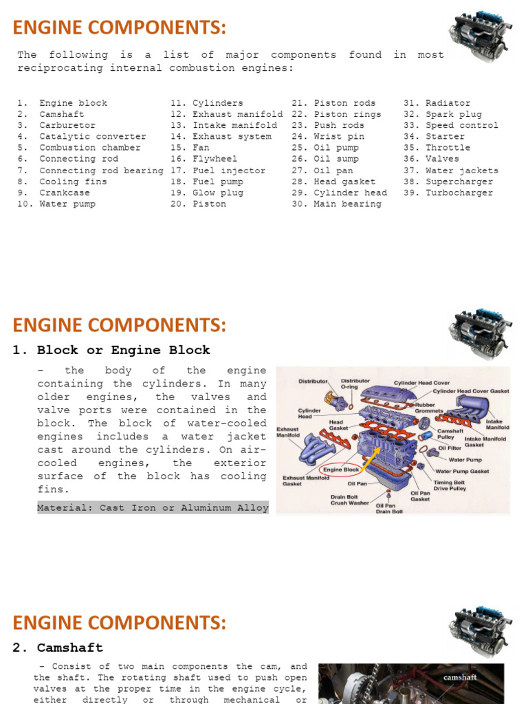 Combustion Lecture 2. Engine Components | PDF | Internal Combustion ...