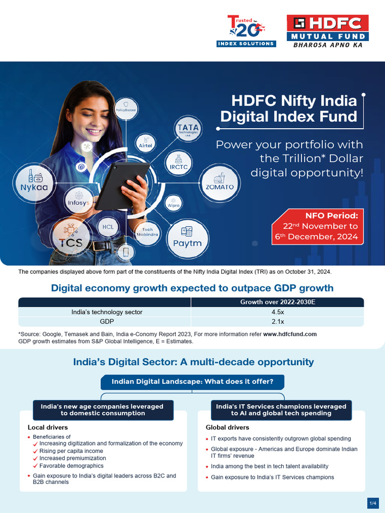 HDFC Nifty India Digital Index Fund NFO | PDF | Investing | Investment ...