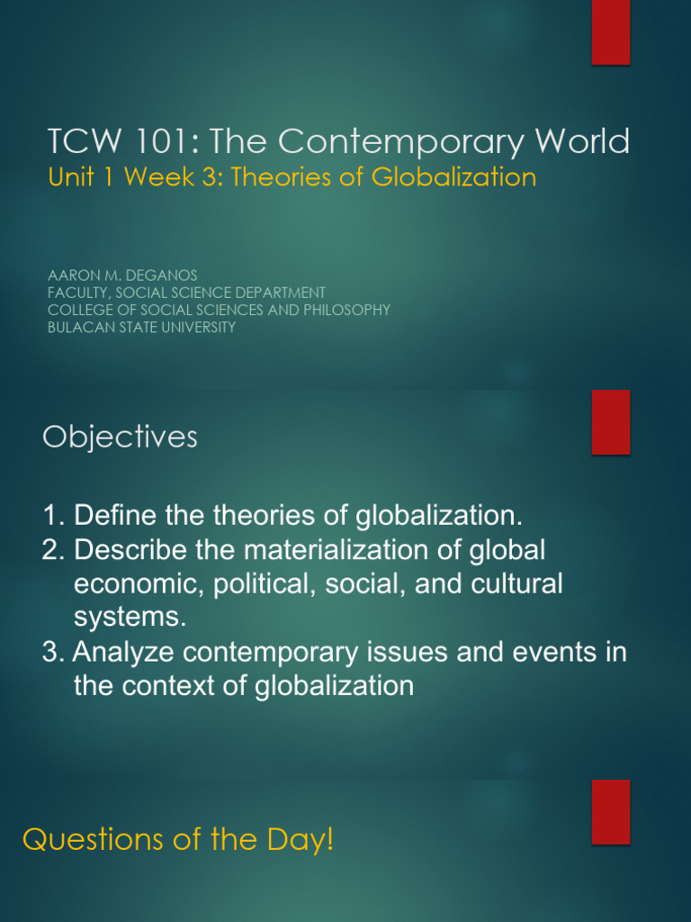 Theories of Globalization 3 | PDF | World Systems Theory | Neoliberalism