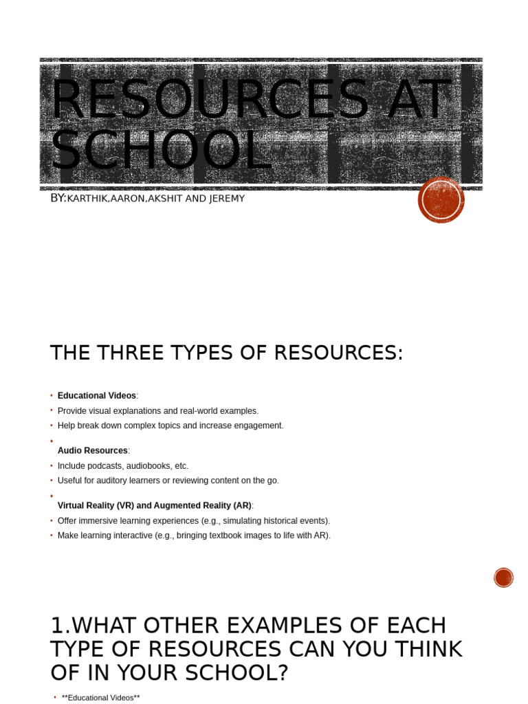 Resources at School | PDF | Augmented Reality | Virtual Reality