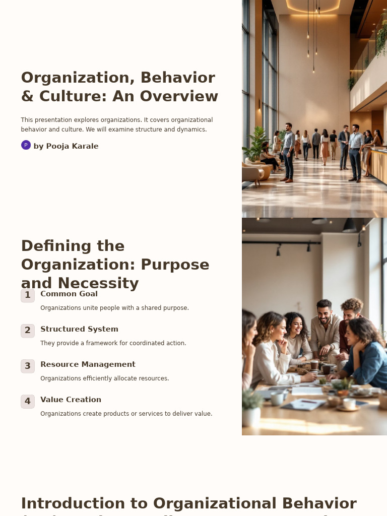 Organization Behavior and Culture An Overview | PDF | Organizational ...
