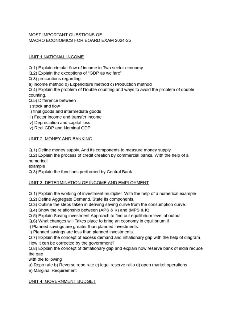Key Macroeconomics Questions for 2024-25 | PDF | Exchange Rate ...
