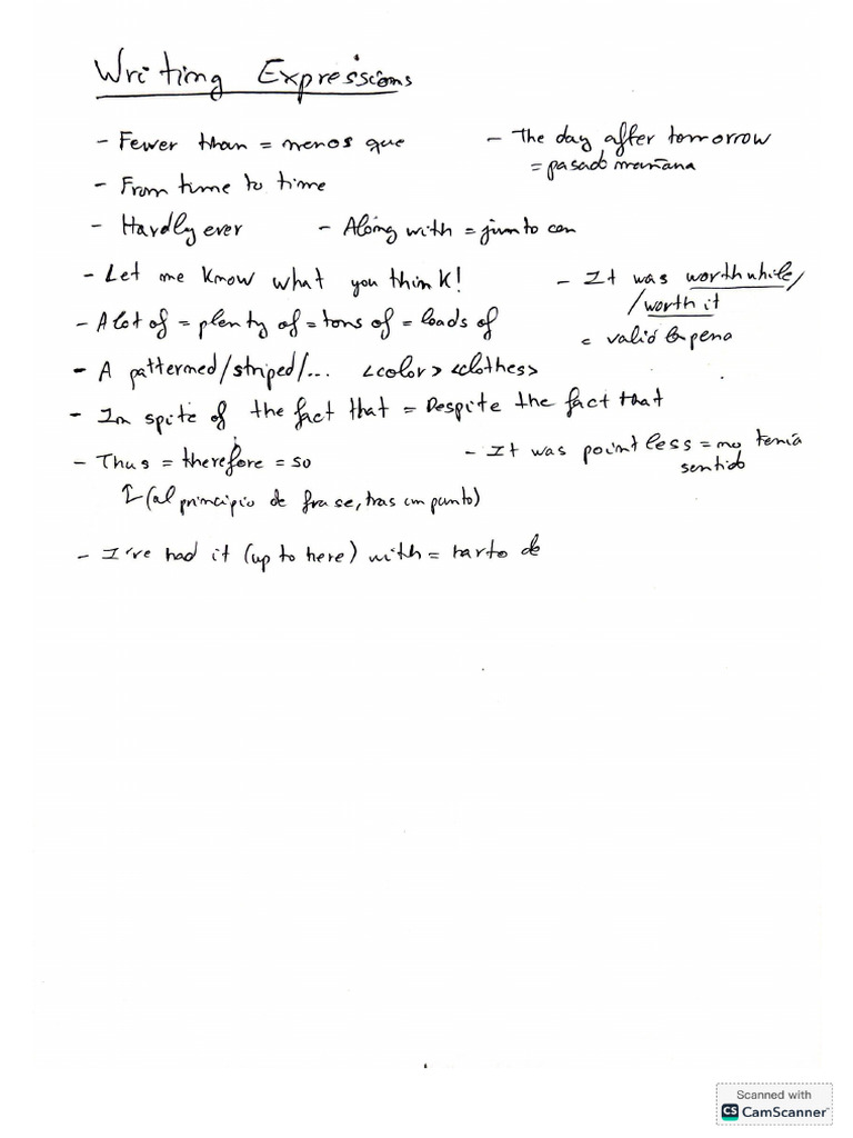 WRITING Expressions | PDF