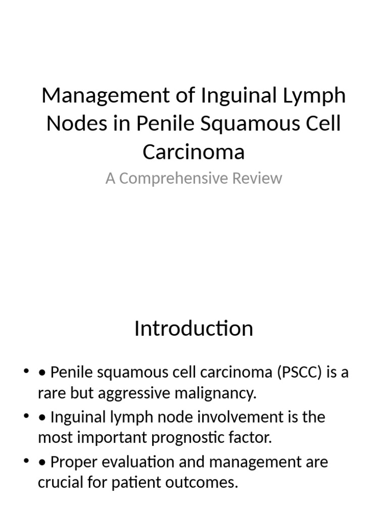 Management of Inguinal Lymph Nodes PSCC | PDF