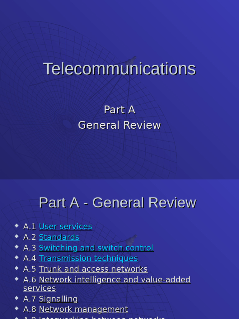 Part A-General Review - 1 - User services | PDF | Telephony ...