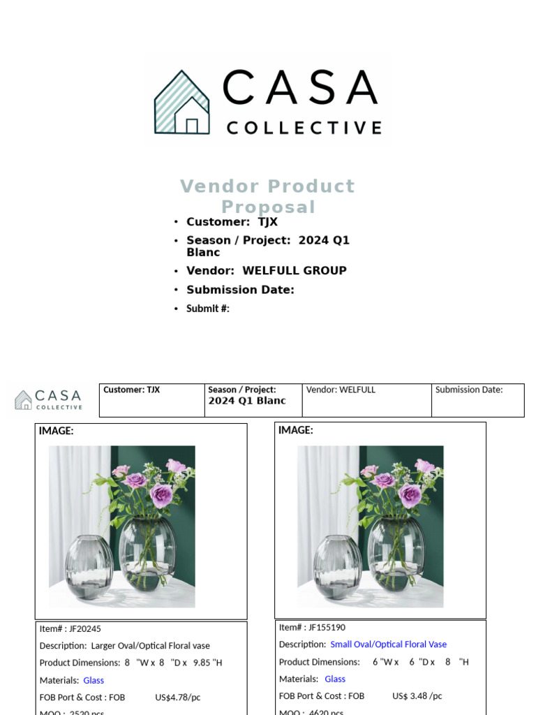 Vendor Proposal For Blanc (WELFULL) | PDF | Glasses | Glass Applications