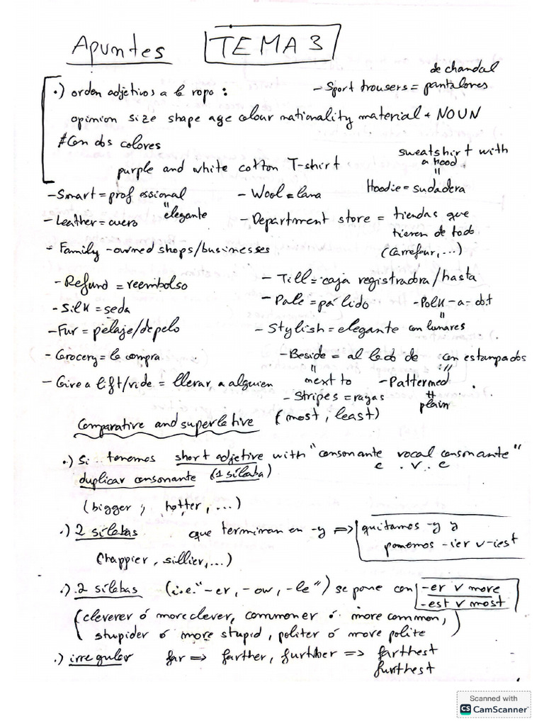 Tema 3 Clothes | PDF