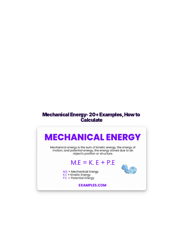 Understanding Mechanical Energy: 22 Examples | PDF | Potential Energy ...