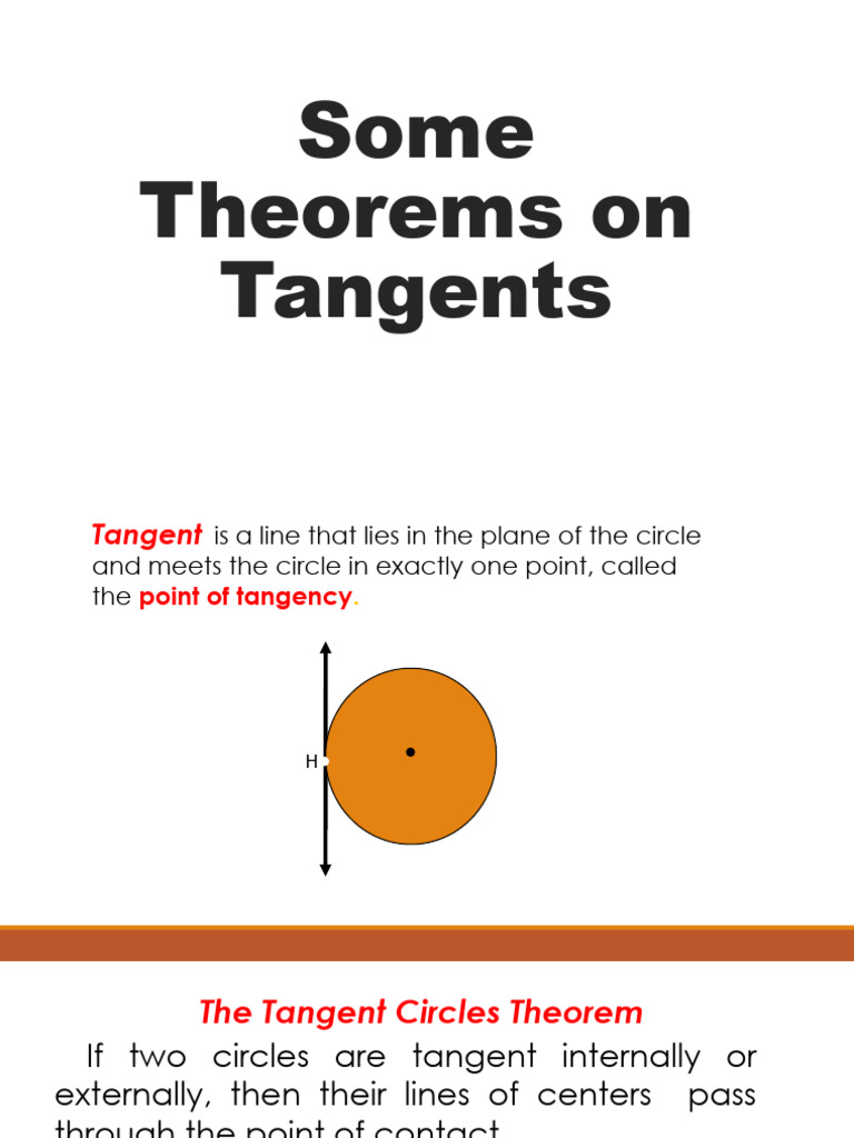 5. Some Theorems on Tangents | PDF | Circle | Tangent