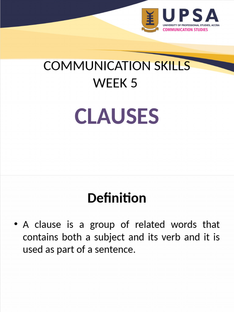 Comm Skills WEEK 3B Clauses | PDF | Adverb | Adjective
