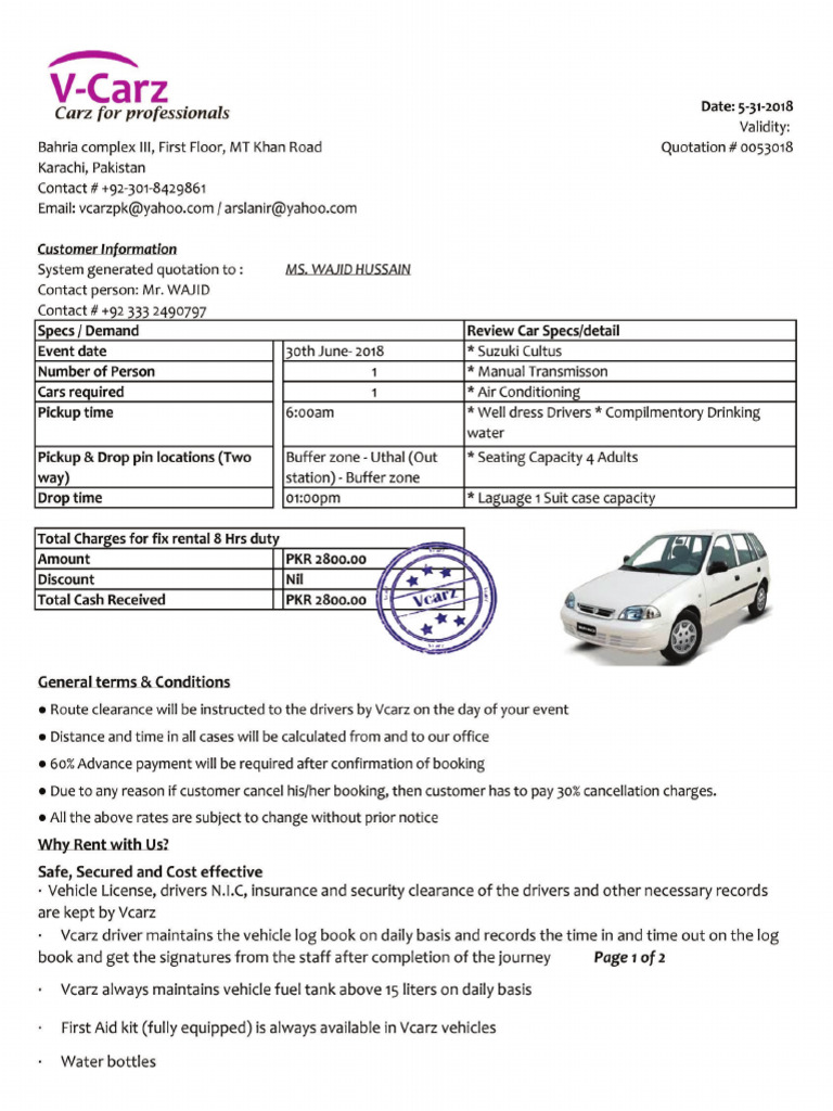 Invoice (Mr. Wajid) | PDF