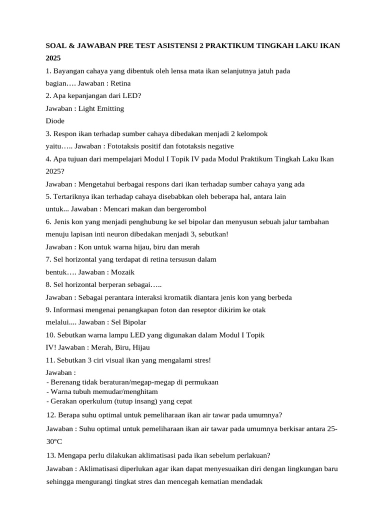 SOAL DAN JAWABAN MODUL CAHAYA DAN SUHU | PDF