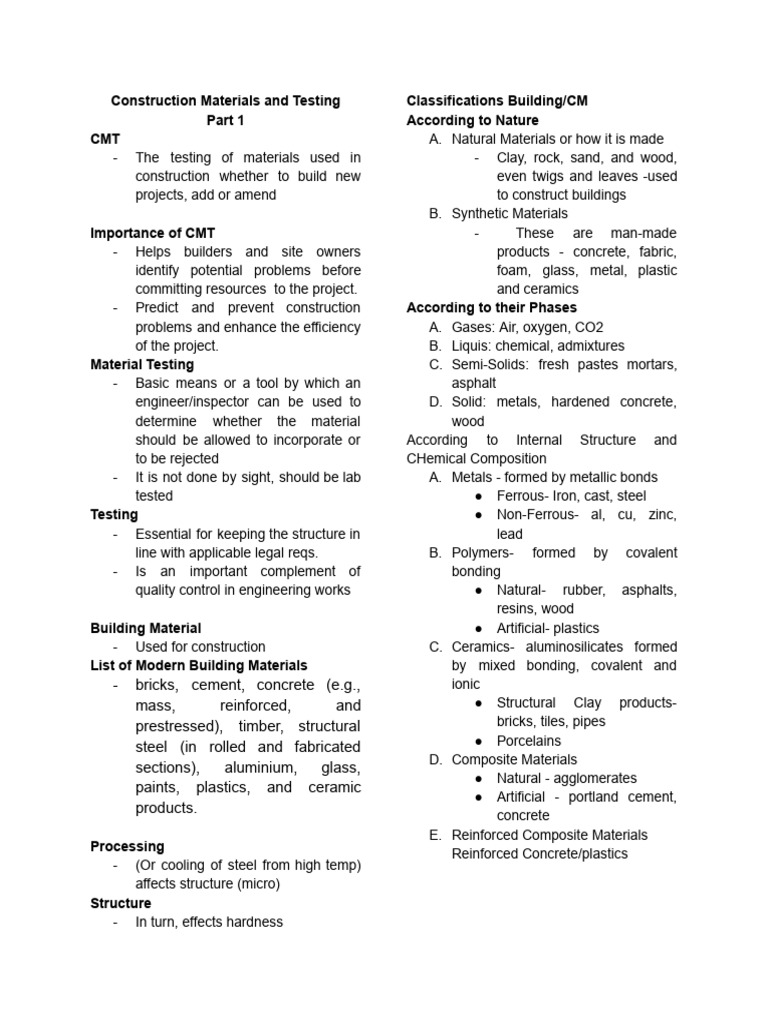 Construction Materials Testing Overview | PDF | Concrete | Deformation ...