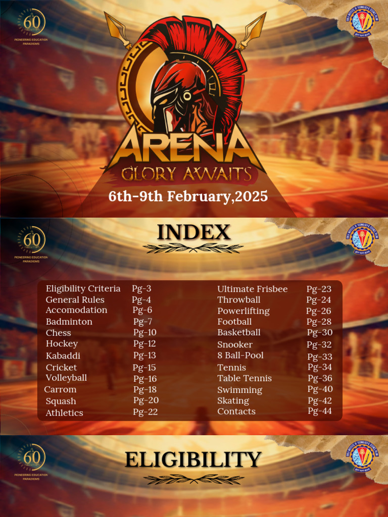 Arena'25 Registration and Prizepool | PDF | Swimming | Athletic Sports