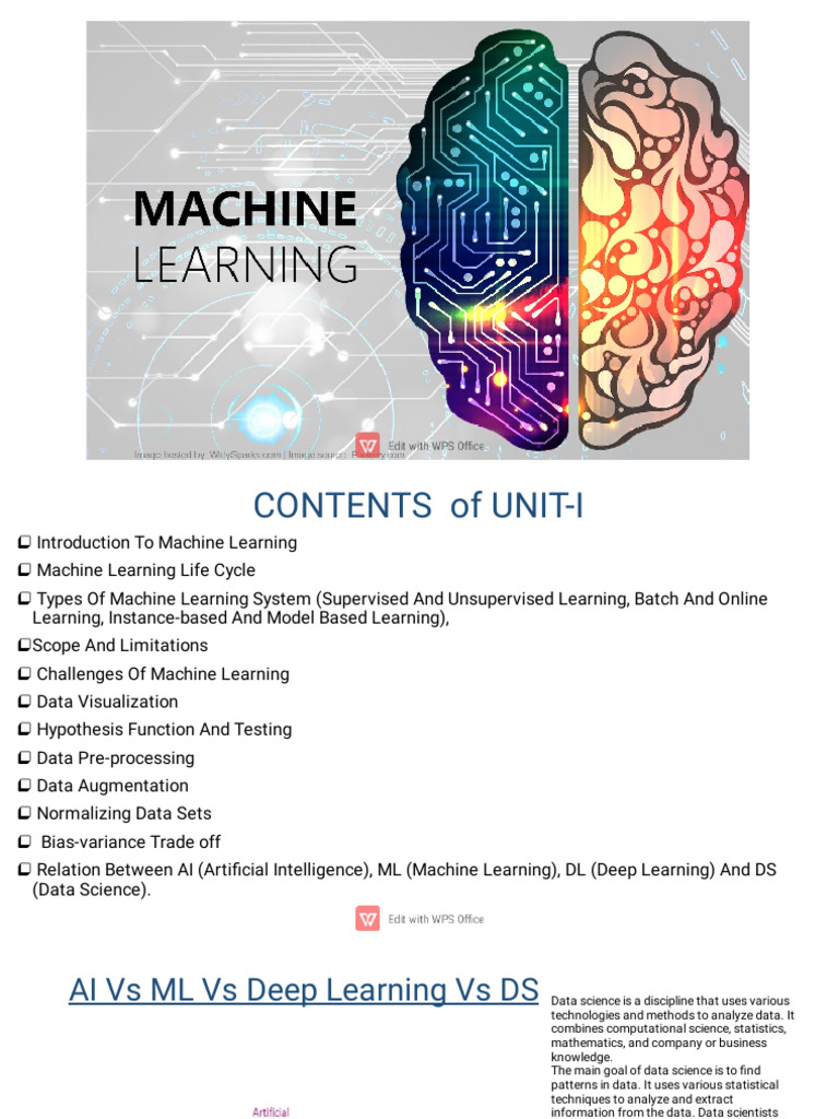 Machine Learning Unit 1 | PDF | Machine Learning | Regression Analysis