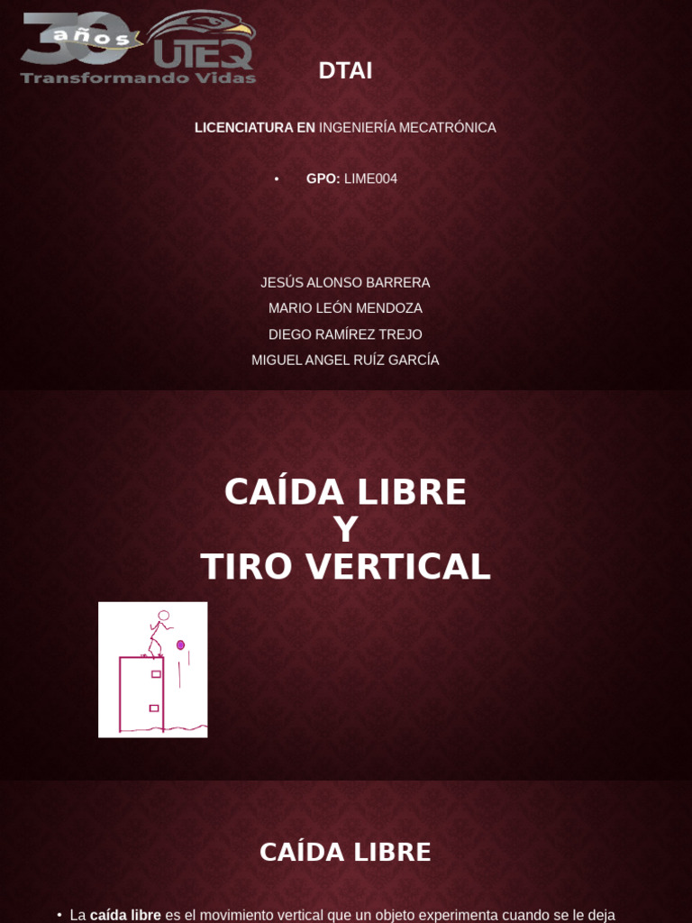 Caida Libre y Tiro Vertical Lime 4 | PDF | Gravedad | Física