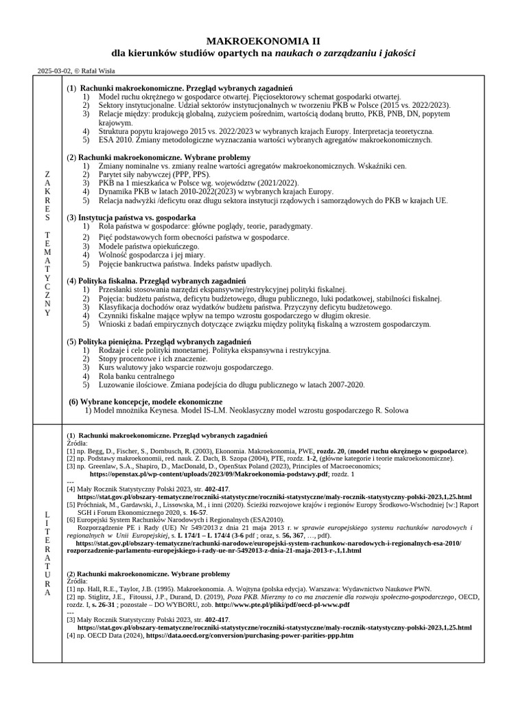 Warunki Zal Makroekon | PDF