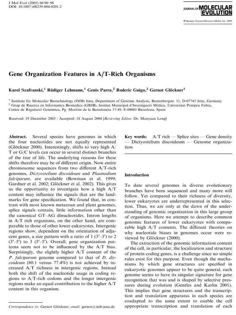 A-T Rich Region | PDF | Gene | Intron