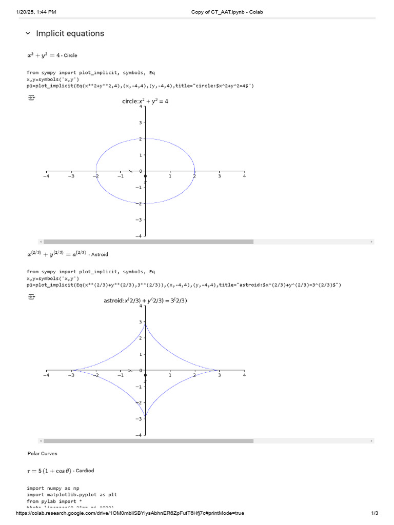 Implicit Equations and Polar Curves | PDF | Mathematics | Mathematical ...