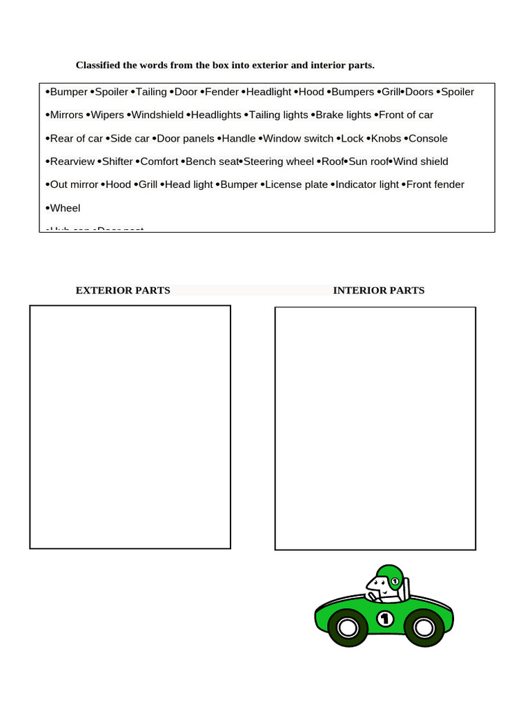 Cars Vocabulary Grammar Guides 141324 | PDF