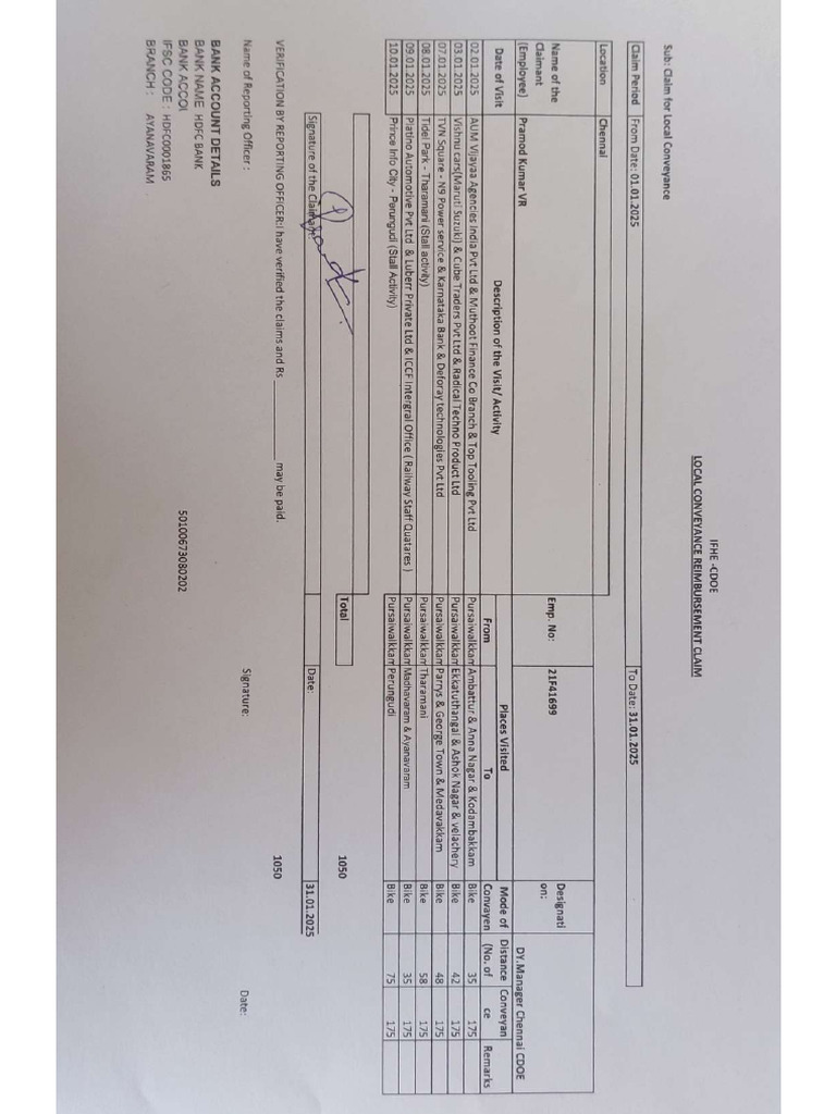 Pramod Travel Convenience - Jan2025 | PDF