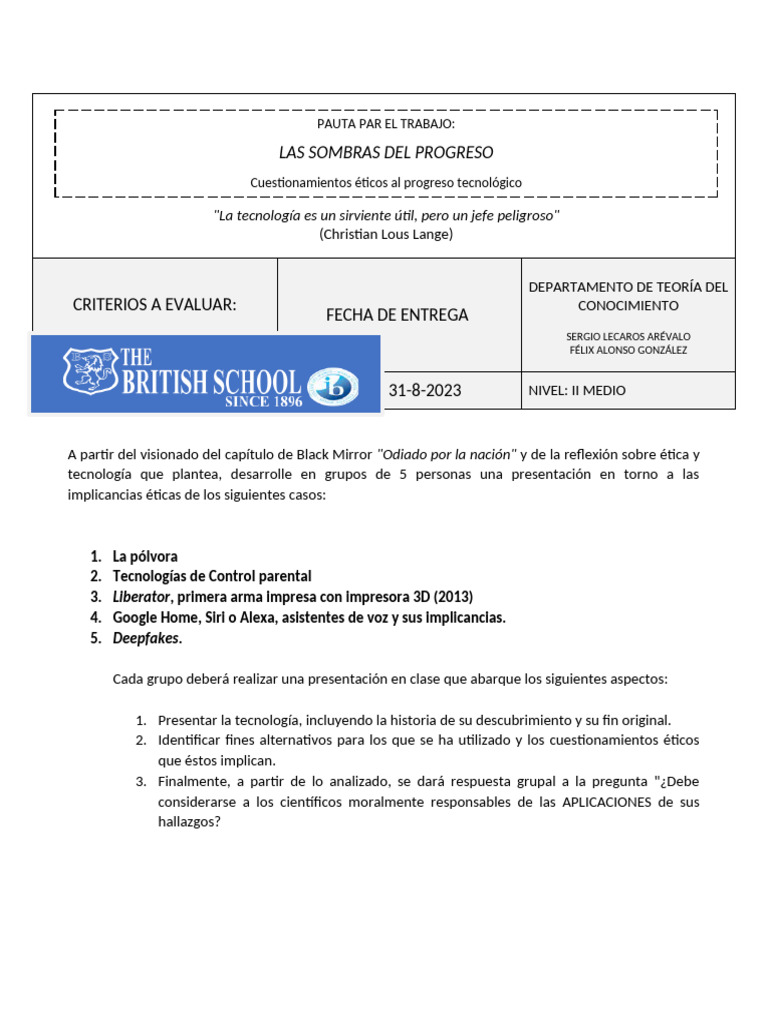 Pauta para El Trabajo. Las Sombras Del Progreso | PDF