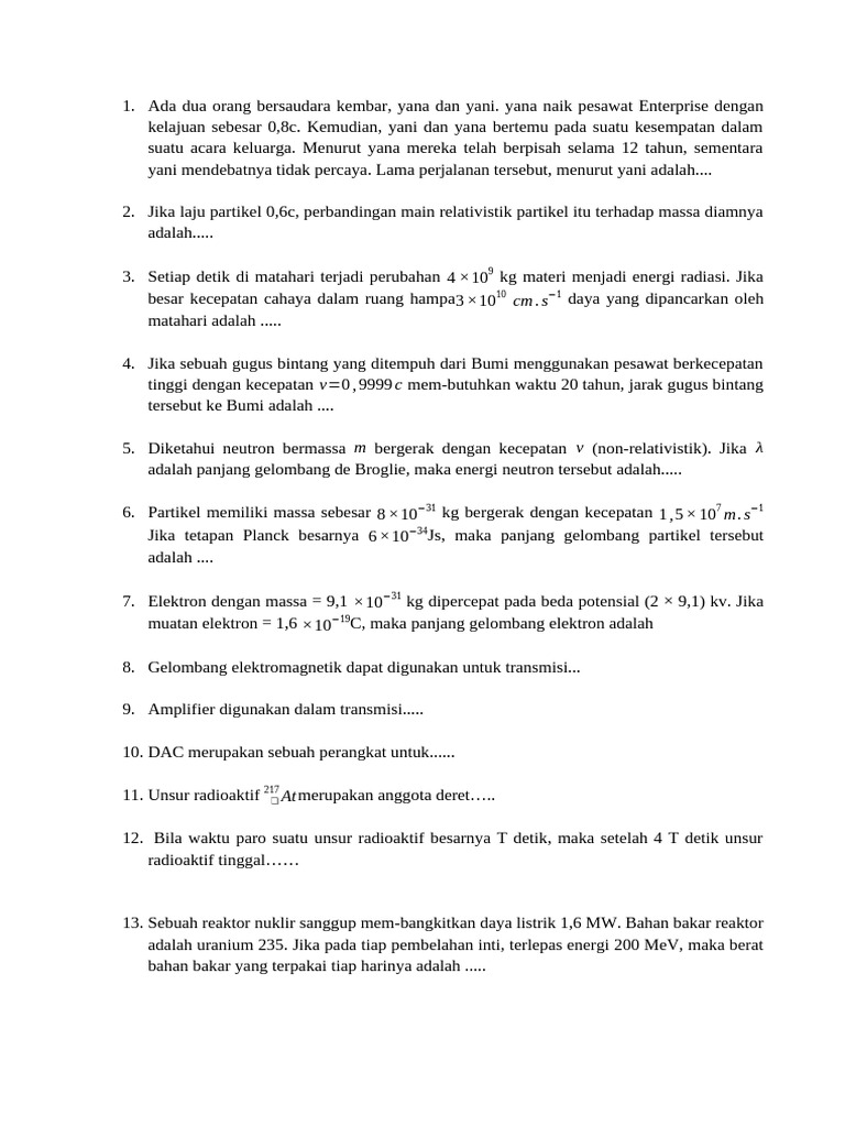 SOAL UAS GENAP KELAS 12 IPA | PDF