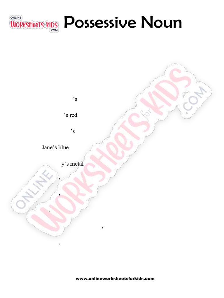 Possessive Noun 08 | PDF