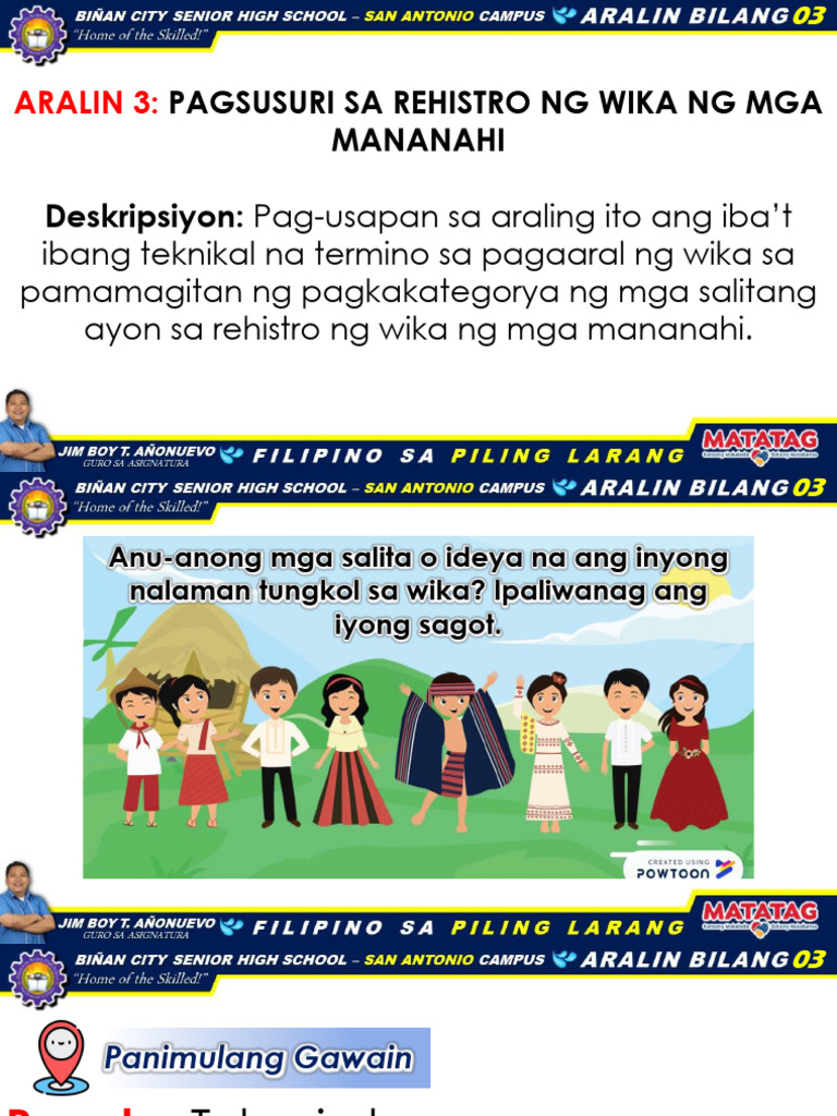 Piling Larang Aralin 3 | PDF
