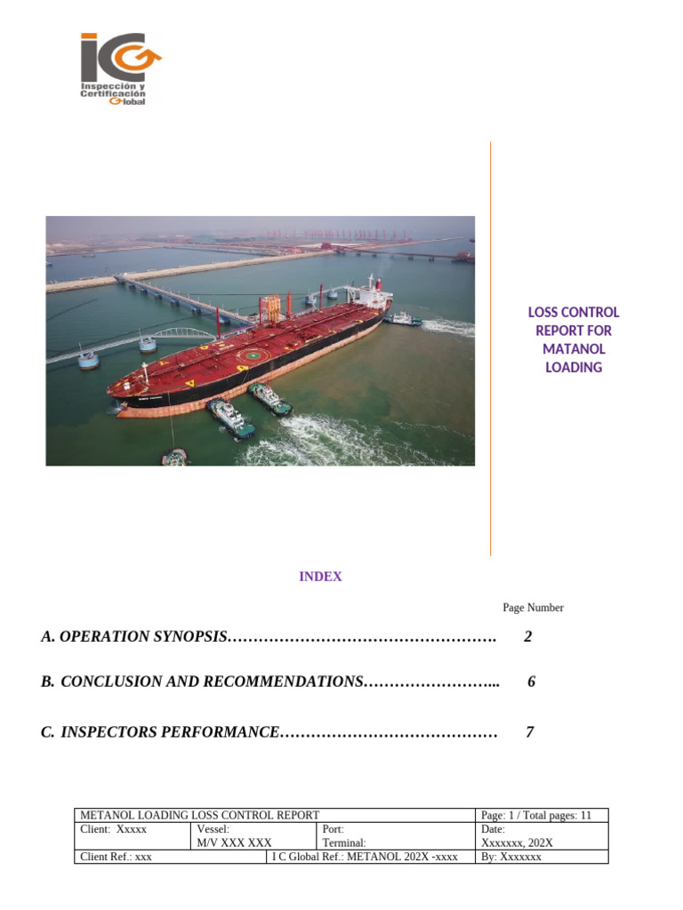 Metanol Loading Loss Control Report IC GLOBAL | PDF | Calibration ...
