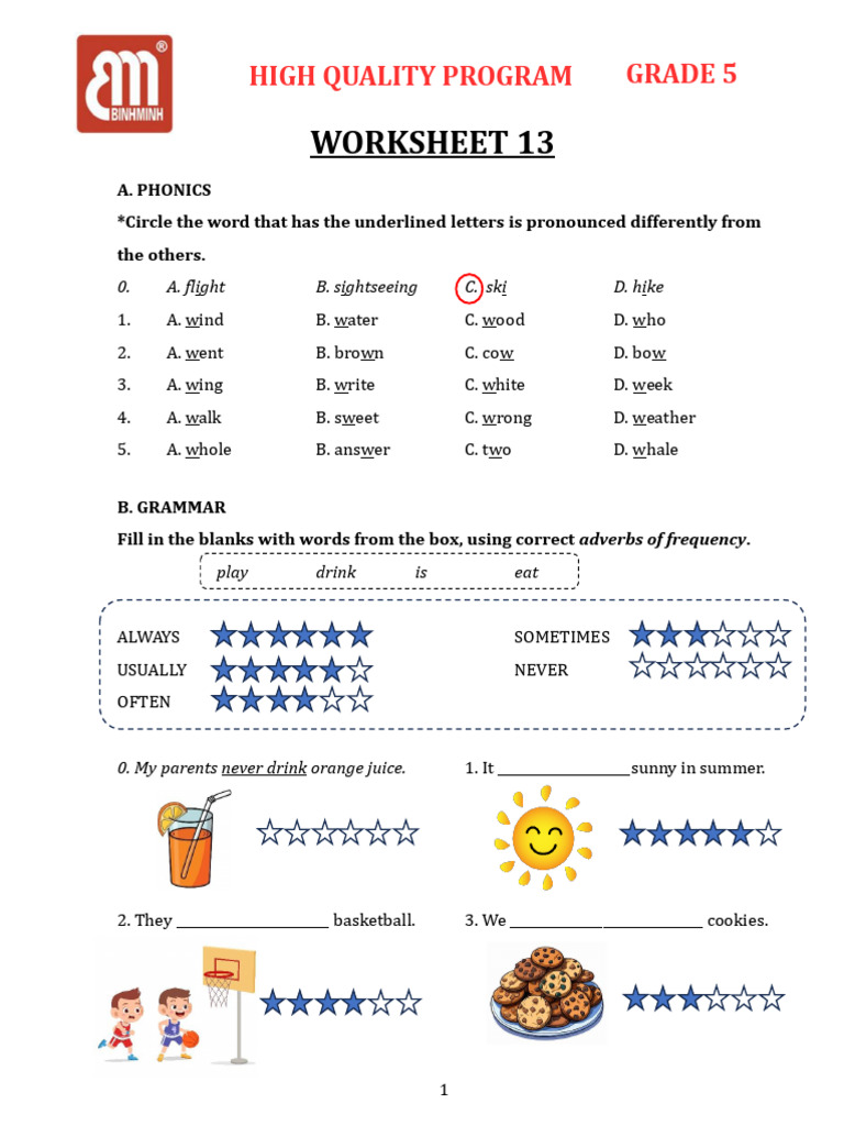 GRADE 5-WORKSHEET13 | PDF