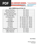 New bell timings | PDF