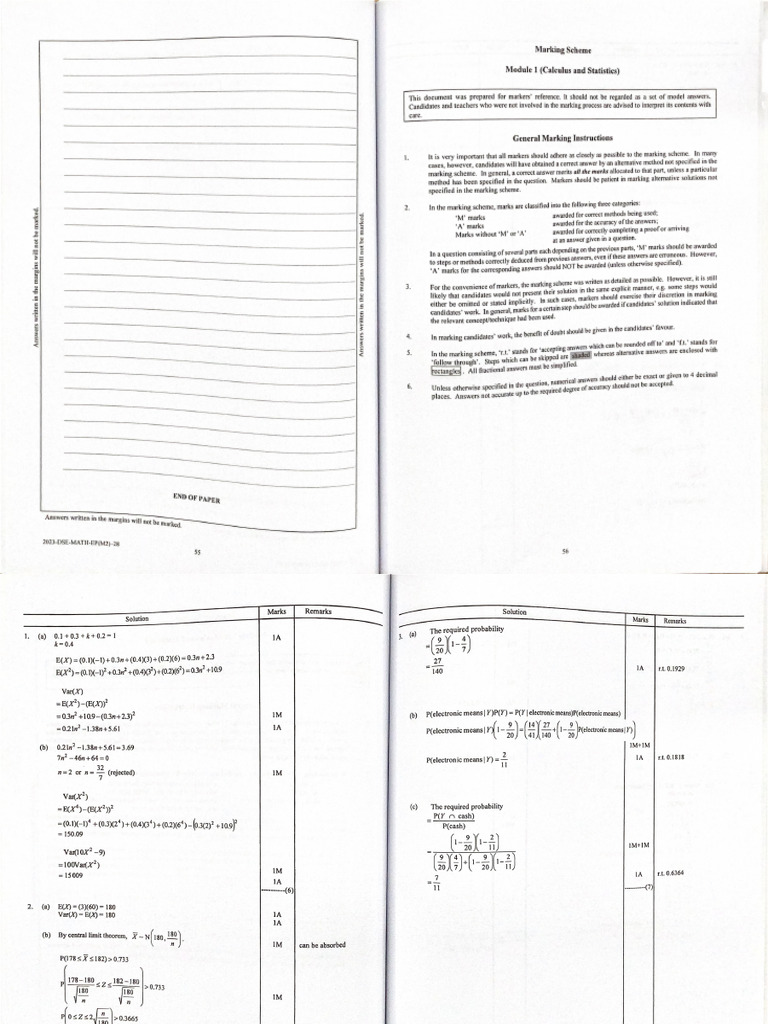 2023-Marking Scheme and Candidates' Performance | PDF