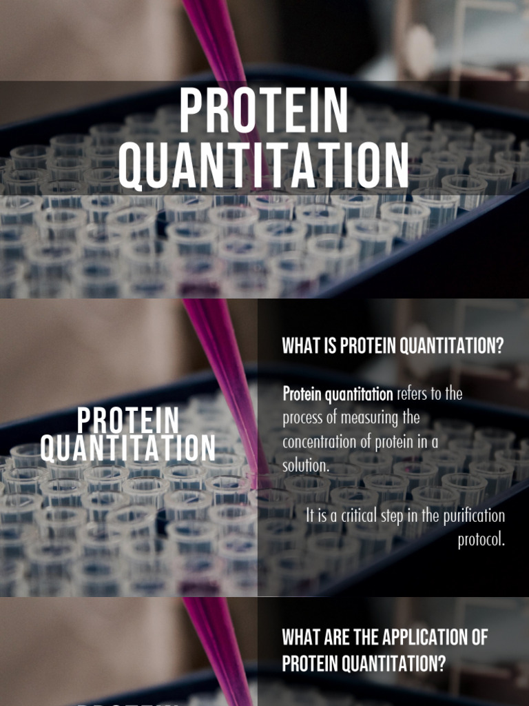 BSMT Group 1 PPT Presentation Protein Quantitation | PDF | Biotechnology | Chemistry