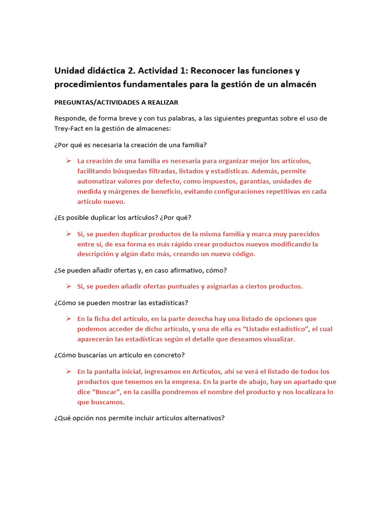Gestión de Almacenes con Trey-Fact | PDF