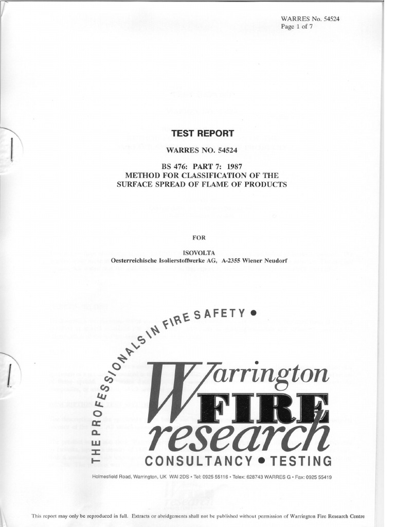 GB - Fire Test BS 476-7 MAX Compact 3 MM Engl | PDF