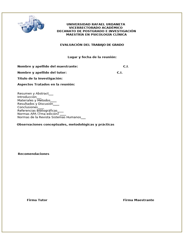 formato evaluación del tutor_postgrado | PDF