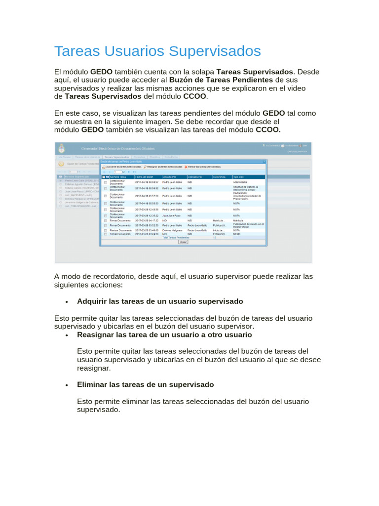 Solapa Tareas Usuarios Supervisados | PDF